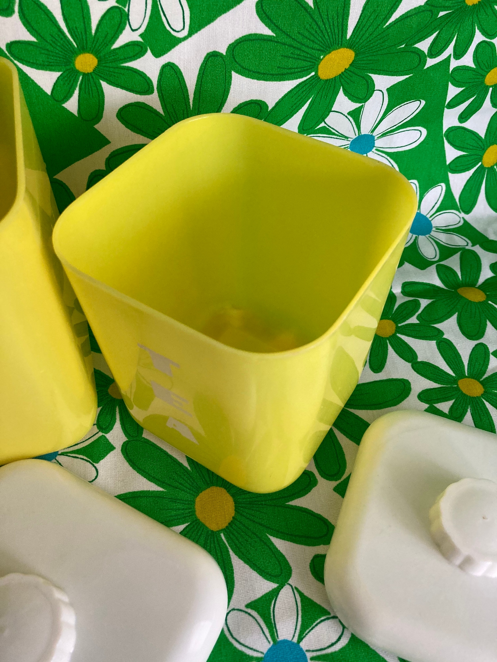 Retro 50's Plastic Container Set - 3 Piece Yellow 1950s Plastic Flour ...