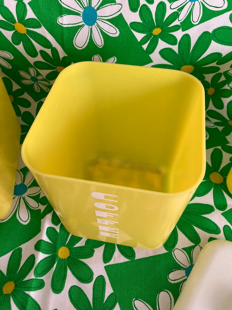 Retro 50's Plastic Container Set - 3 Piece Yellow 1950s Plastic Flour ...