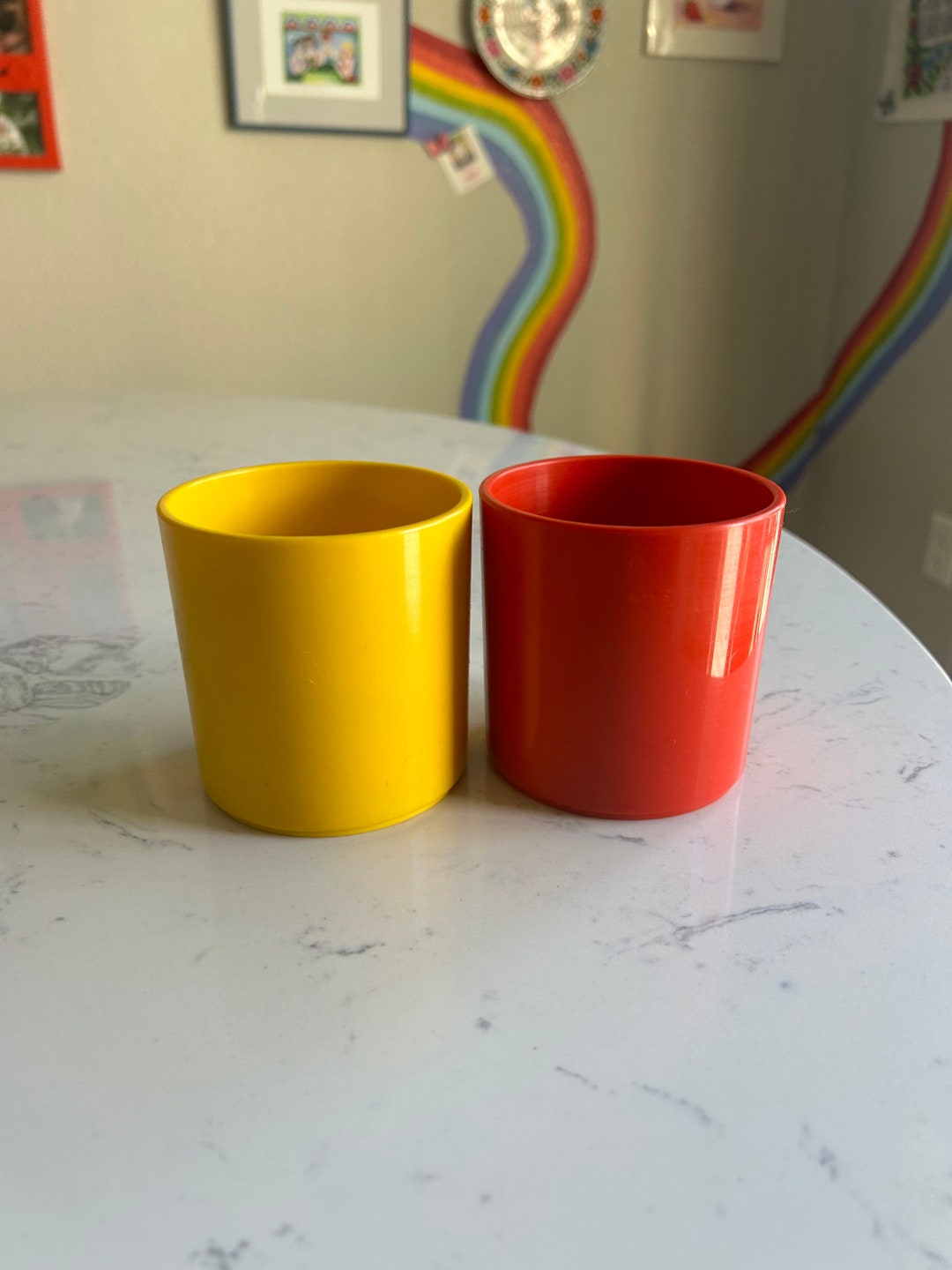 Set of 2 Dansk Mugs - 1970s Funky Vintage Plastic Coffee Cup Tea Mug ...