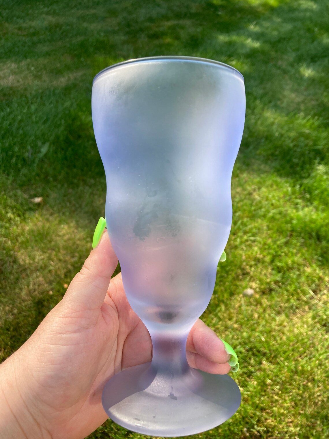 Pastel Frosted Sundae Glasses - Midcentury Vintage Glass Parfait Dish ...