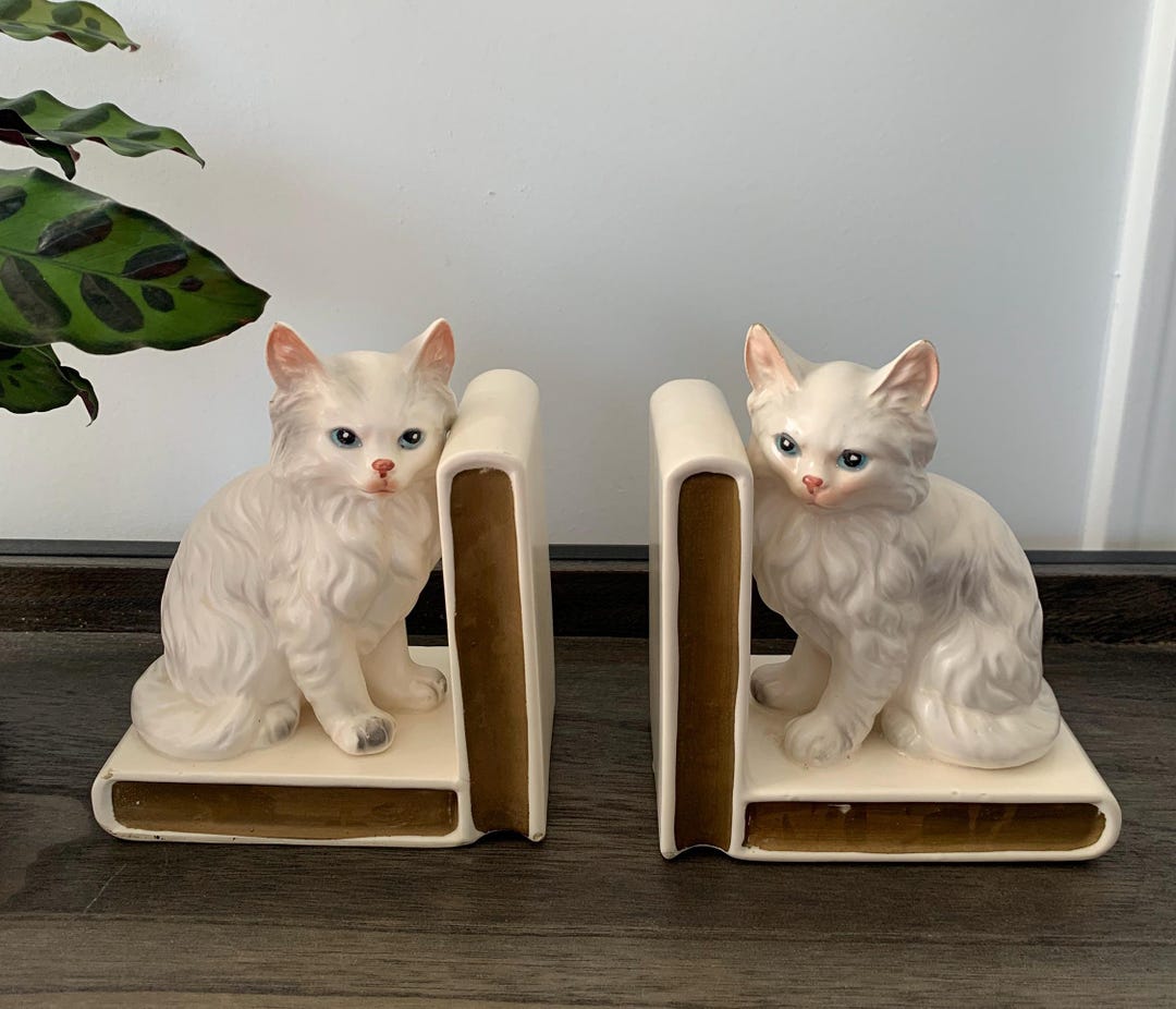 Persian Cat Bookends 1950's Lefton Bookends White Persian Cats Persian ...