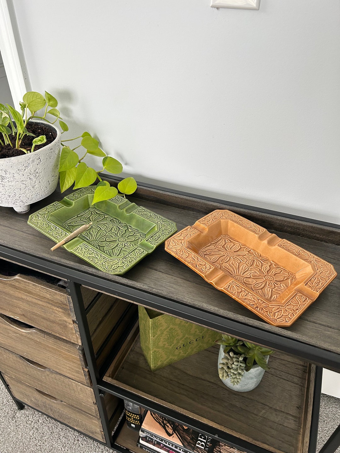 Vintage Flower Power Ashtray - Large Ceramic Ashtray Cute Ashtrays ...