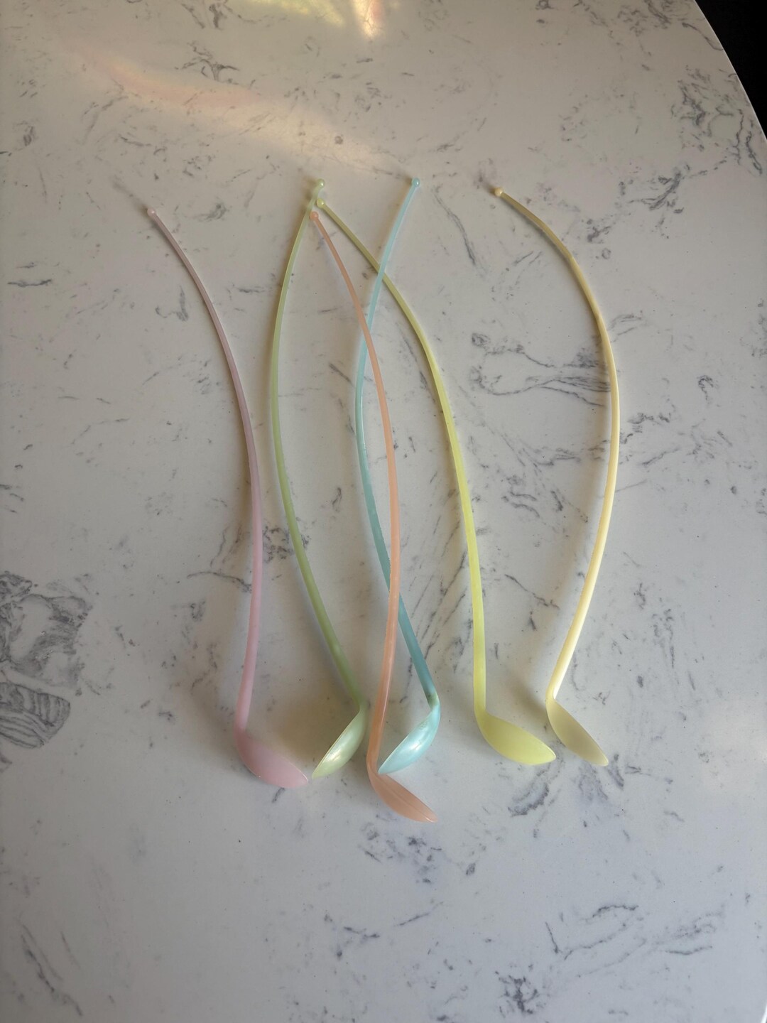 Set of Vintage Tupperware Tea Spoons - Rainbow Vintage Plastic Stir ...