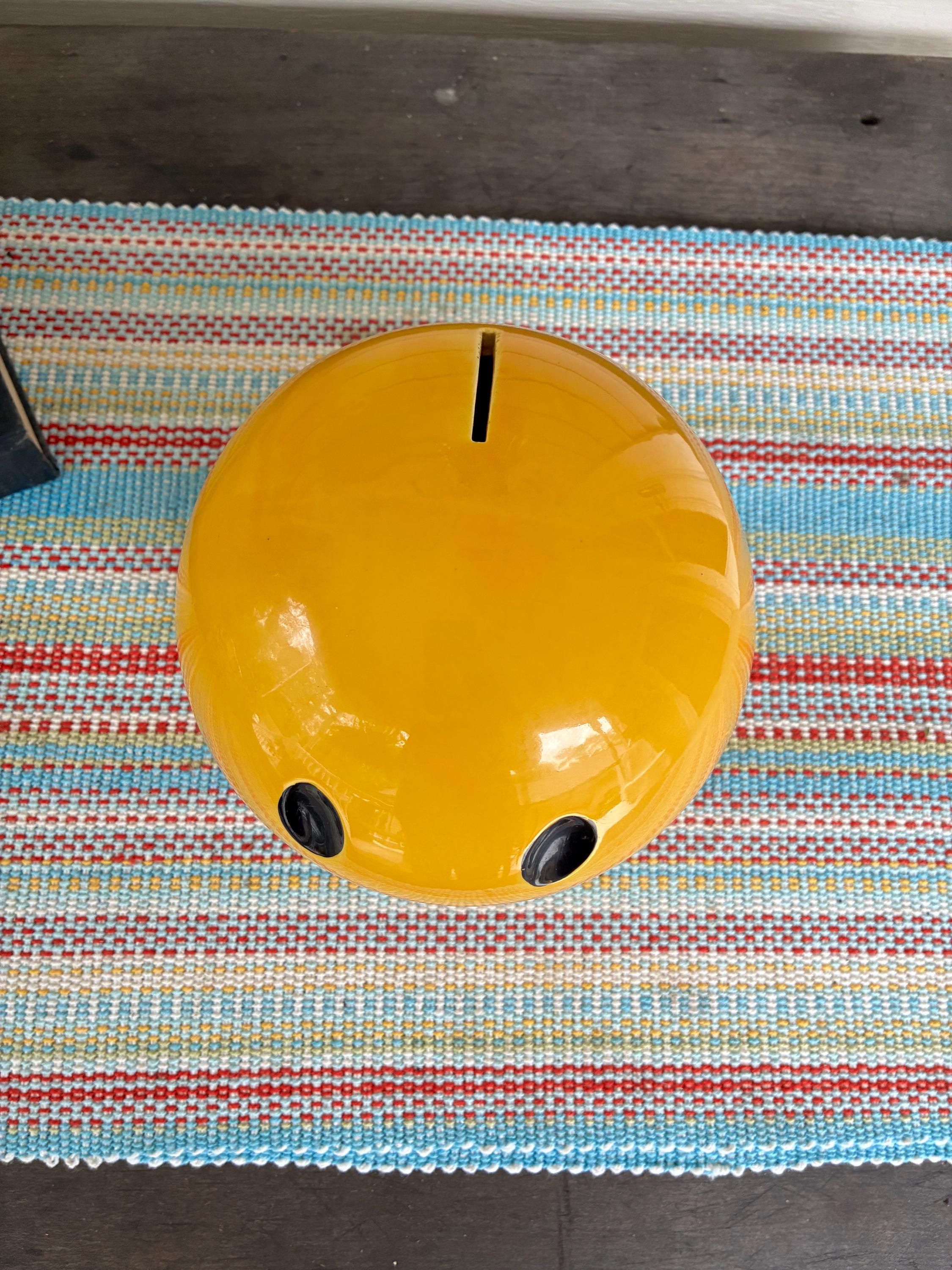 1970's Smiley Face Coin Bank- Vintage Smiley Face Made in USA Yellow ...