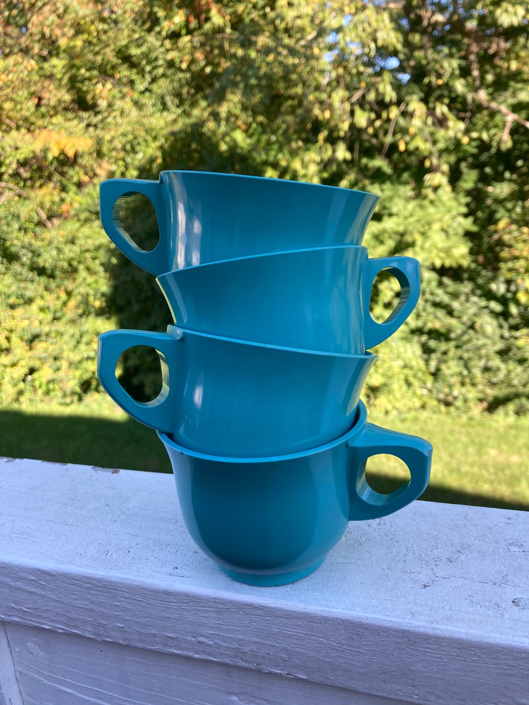 Set of 4 Melamine Tea Cups Retro Mugs 1970's Boonton Made in USA ...