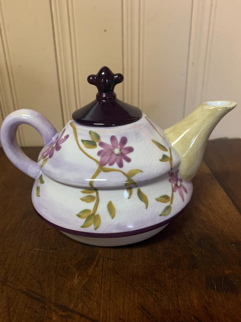 Lavender Floral Teapot- Tracy Porter Hand Painted Teapot English Tea ...