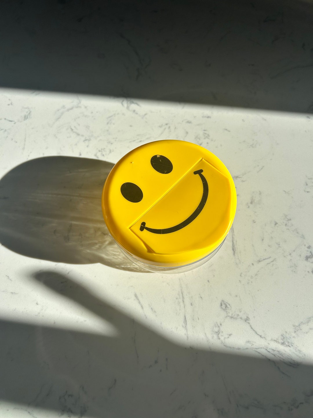 Smiley Face Snack Container - Plastic Smiley Face Food Container Made ...