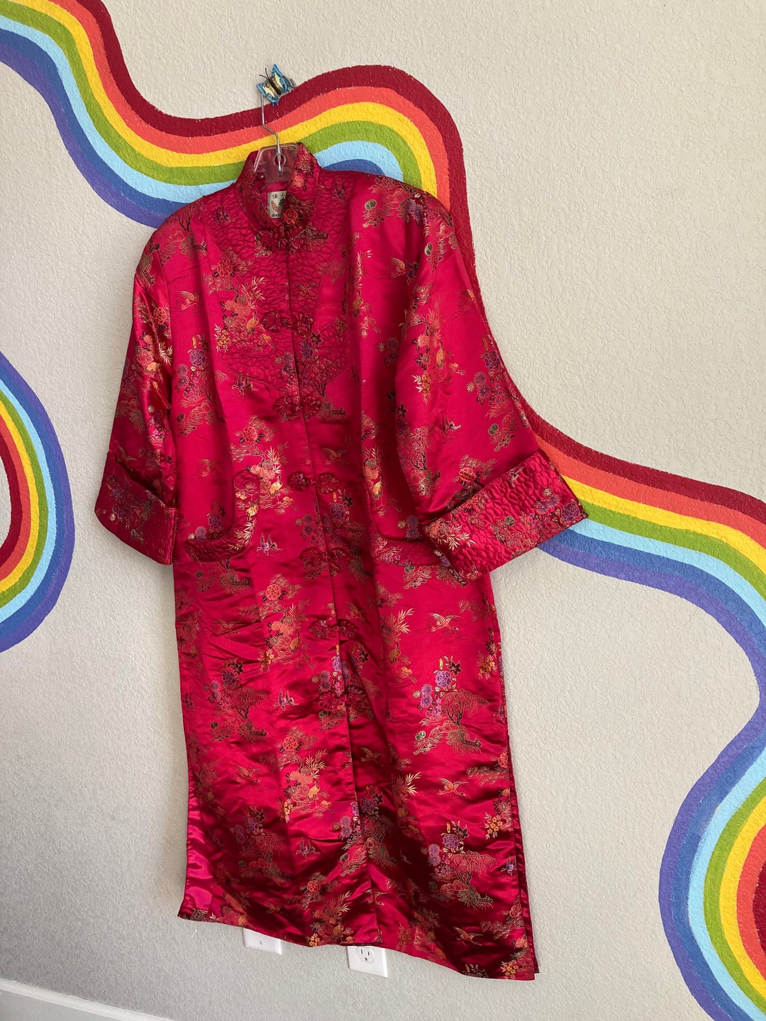 Vintage Shanghai China Robe Traditional Brocade Adult Chinese Coat ...