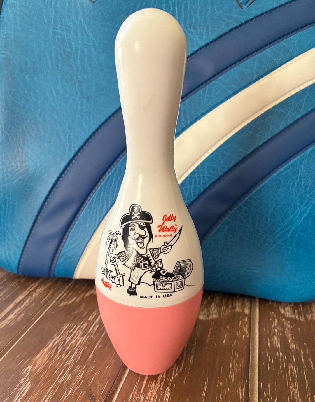 Jolly Wally Pin Bank- Vintage Bowling Pin Spare Money Coin Bank Alister ...