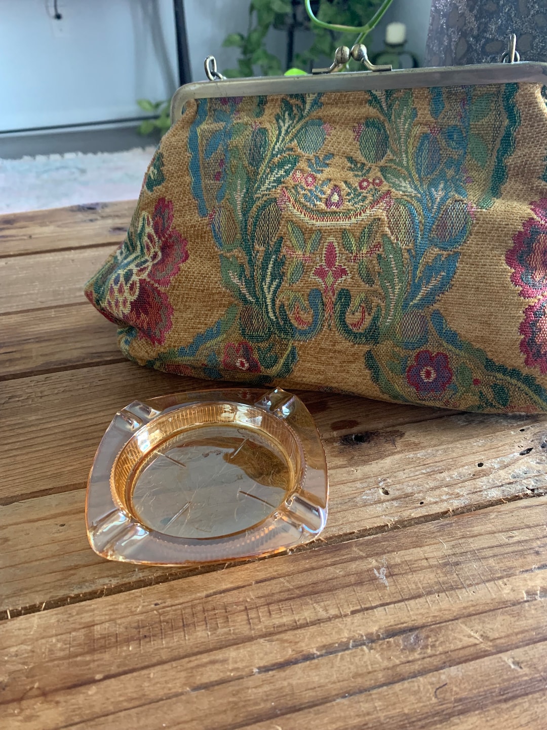 Cute Glass Ashtray - Vintage Carnival Lusterware Glass Ashtray Small ...