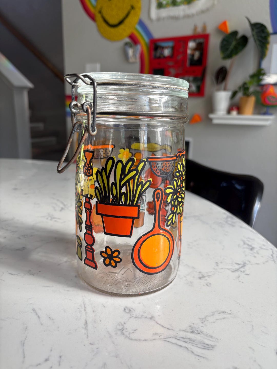 Hermetique Jar-1970's Made in Italy Vintage Kitchen Jar Retro Kitchen ...