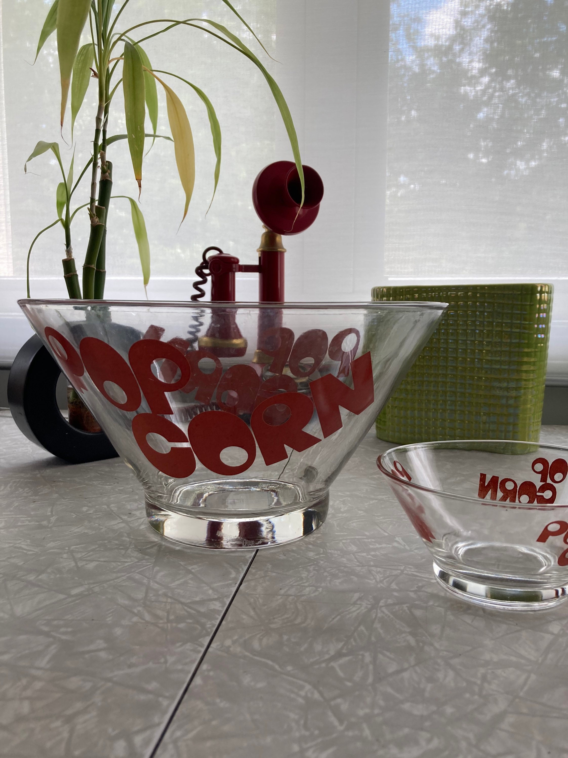Vintage Wheaton Glass Popcorn Bowl Set Red Popcorn Bowl - Etsy.de