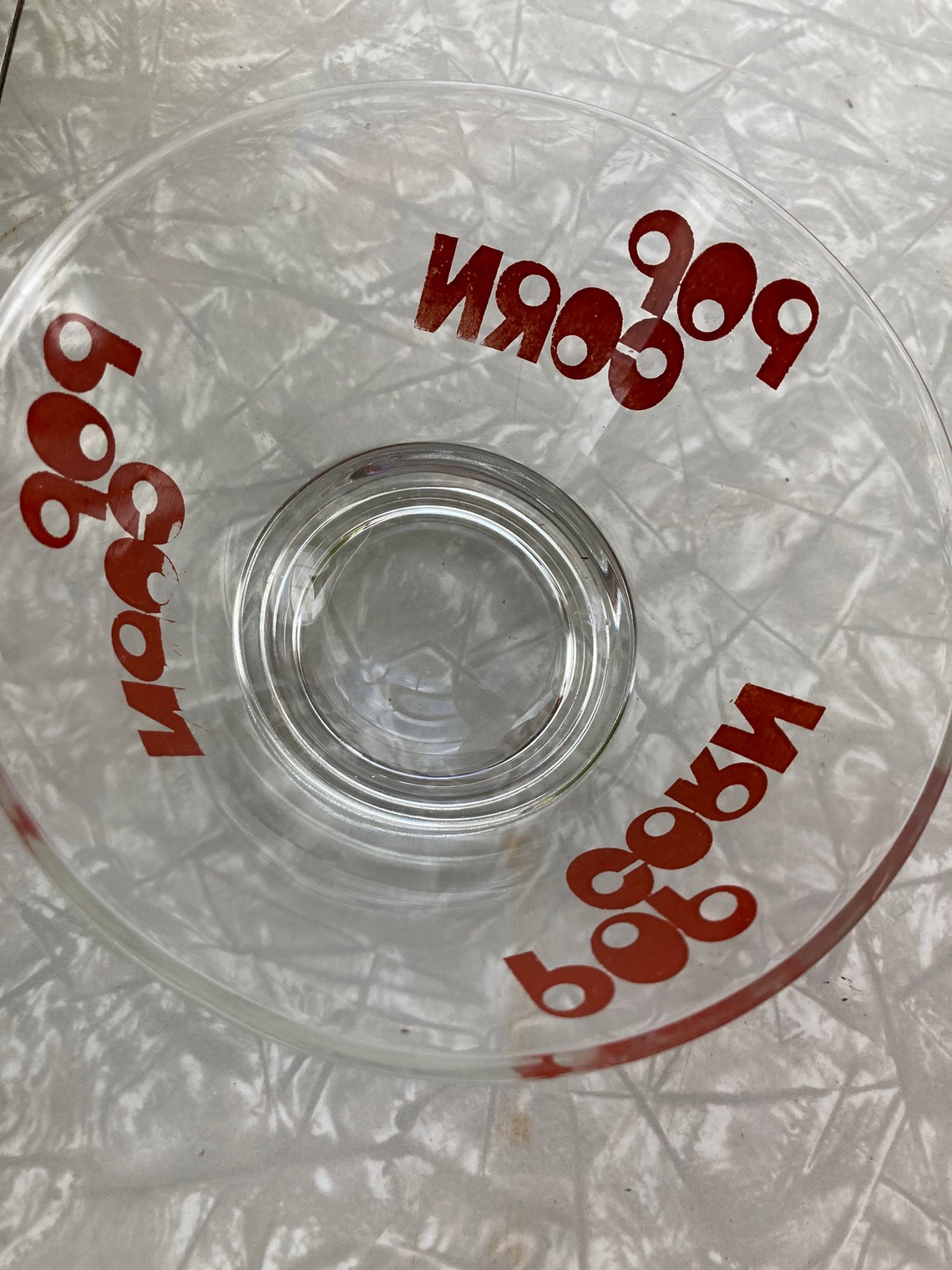 Vintage Wheaton Glass Popcorn Bowl Set Red Popcorn Bowl | Etsy