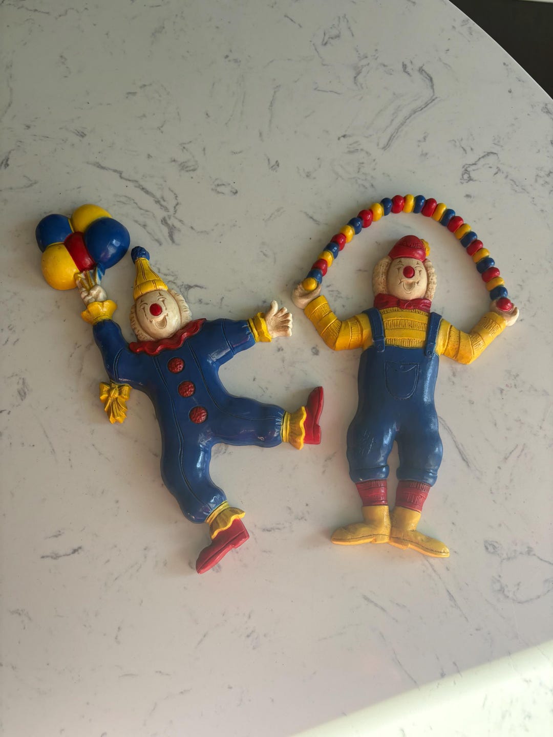 Vintage Circus Clowns Wall Decor Set of 2 Plastic Clowns Funny Clown ...