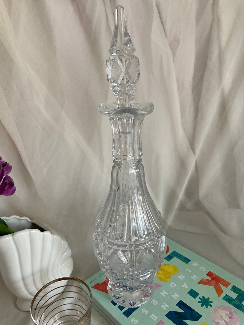 Vintage Glass Decanter Cut Glass Beautiful Decanter Wine - Etsy