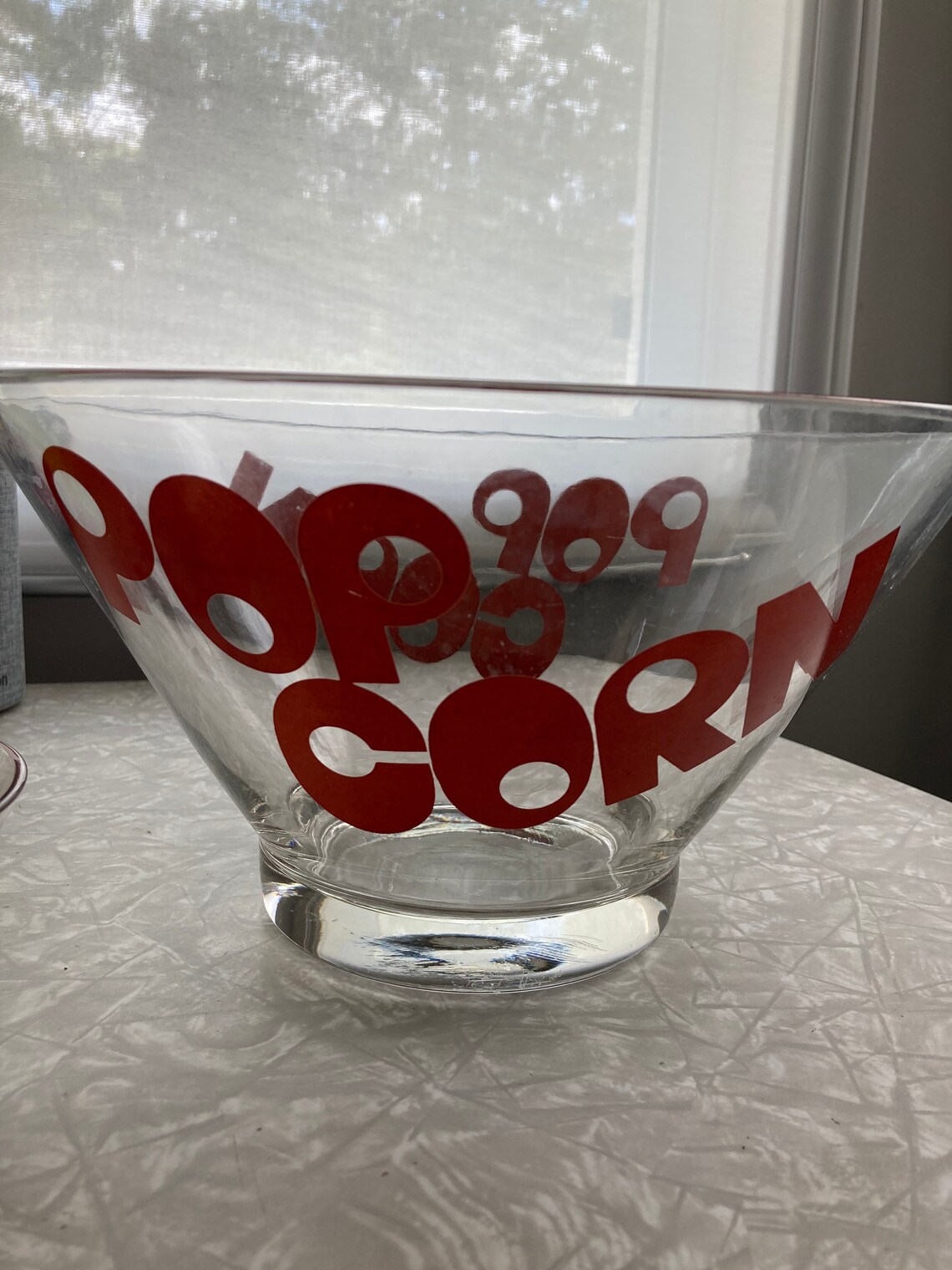 Vintage Wheaton Glass Popcorn Bowl Set Red Popcorn Bowl | Etsy