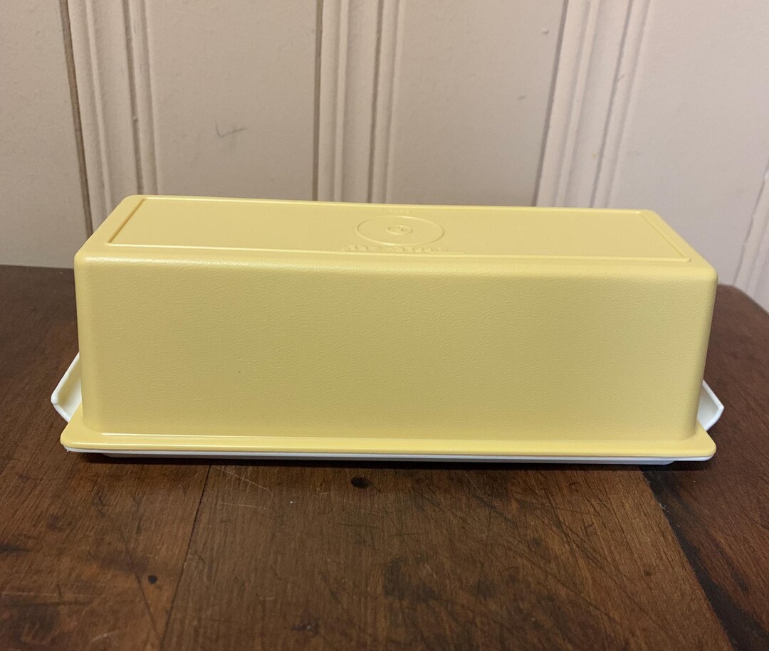 Vintage Tupperware Harvest Gold Butter Dish- Butter Keeper 637-11 and ...