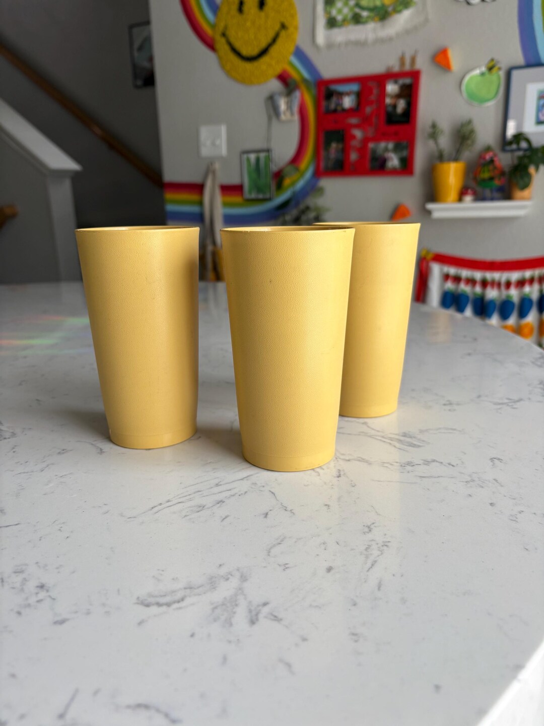 Set of 3 Tupperware Cups - Retro Plastic Cups Beverage Container ...