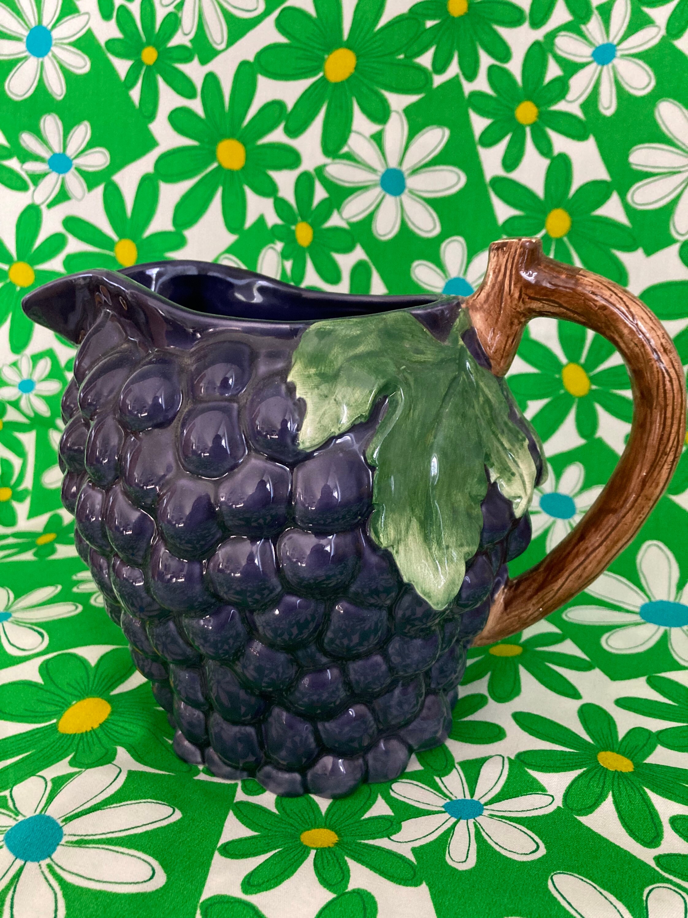 Garden Ridge Grape Pitcher Large Purple Grape Bunch Dining - Etsy