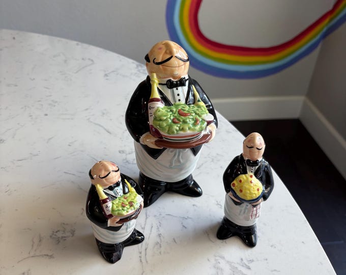 Vintage Ceramic Chef + Waiter Salt and Pepper Shakers | American ...
