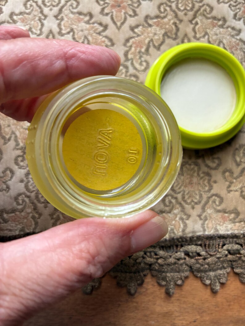 Vintage Avon Jar- 1970s Frosted Glass Flower Top Avon Jar Lemon Velvet ...