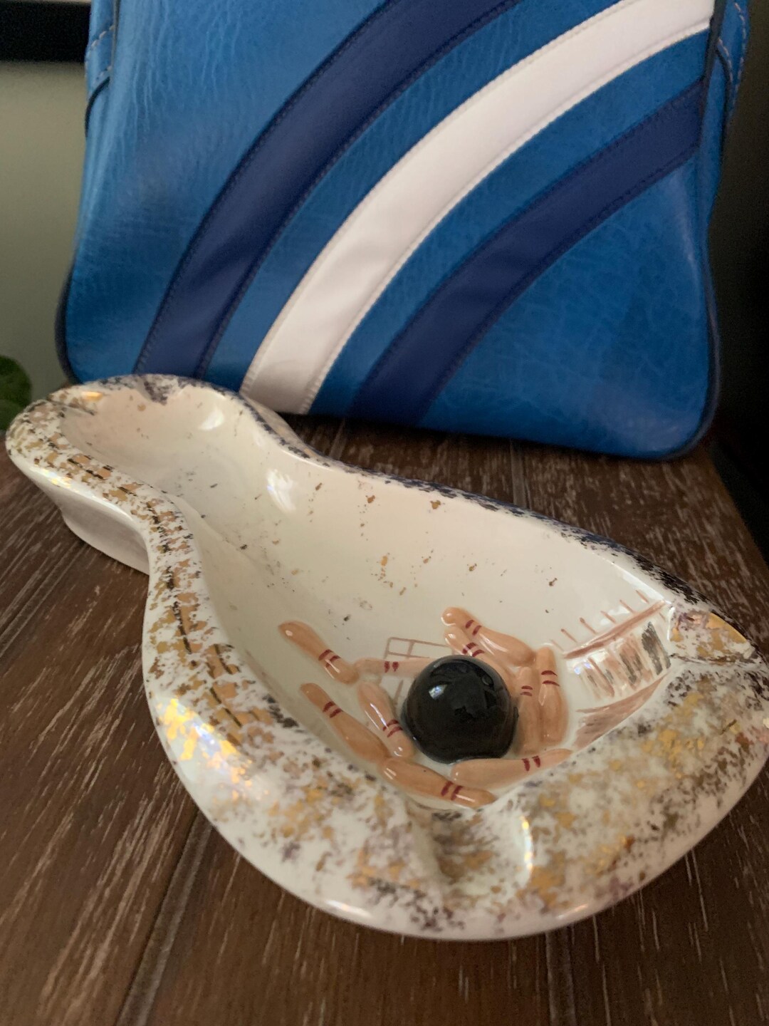 Bowling Pin Shaped Ashtray Ashtray With Bowling Ball and Pins Sport ...