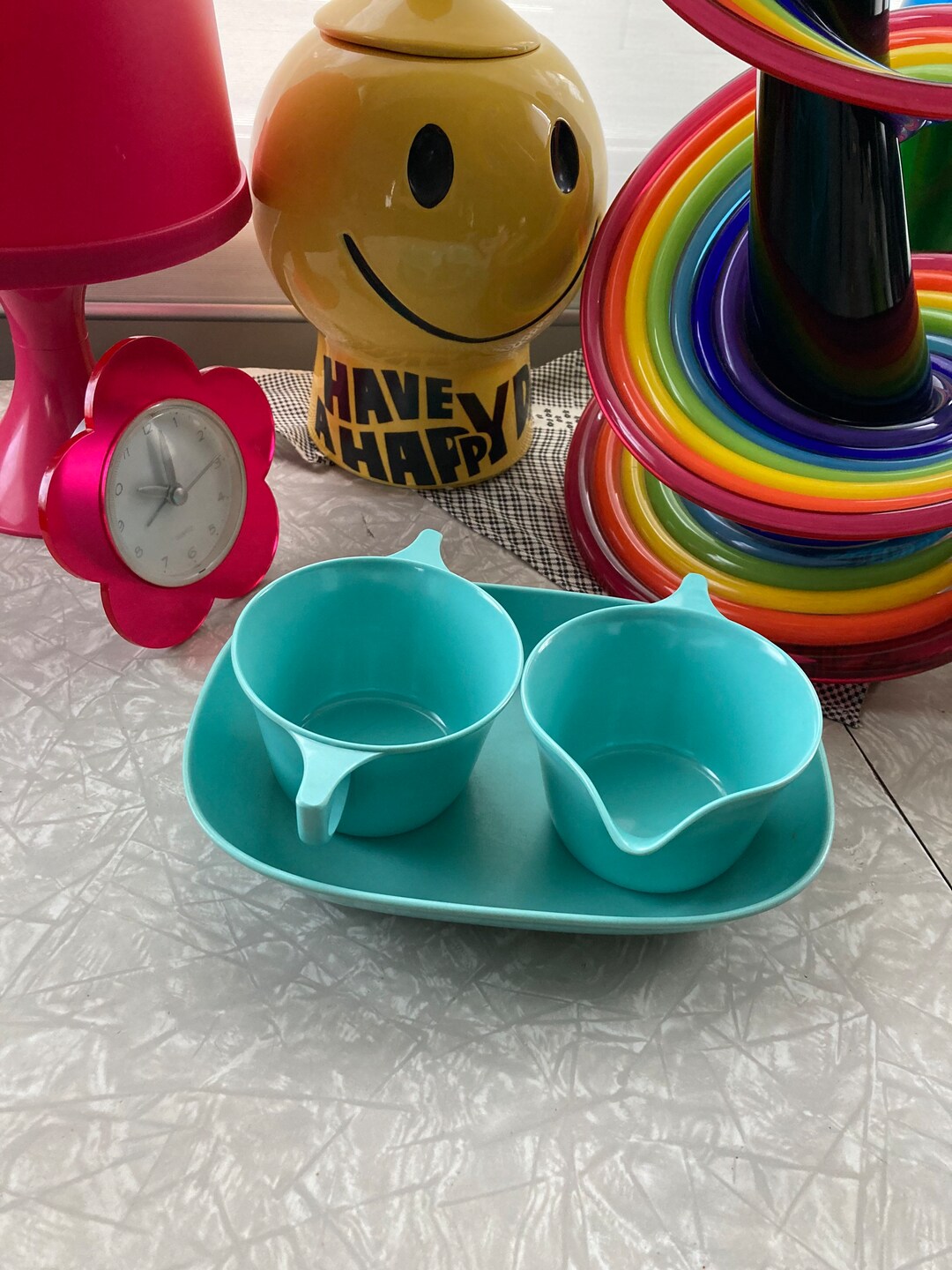 1960s Creamer and Sugar Set - Vintage Turquoise Melmac Melamine Tea ...
