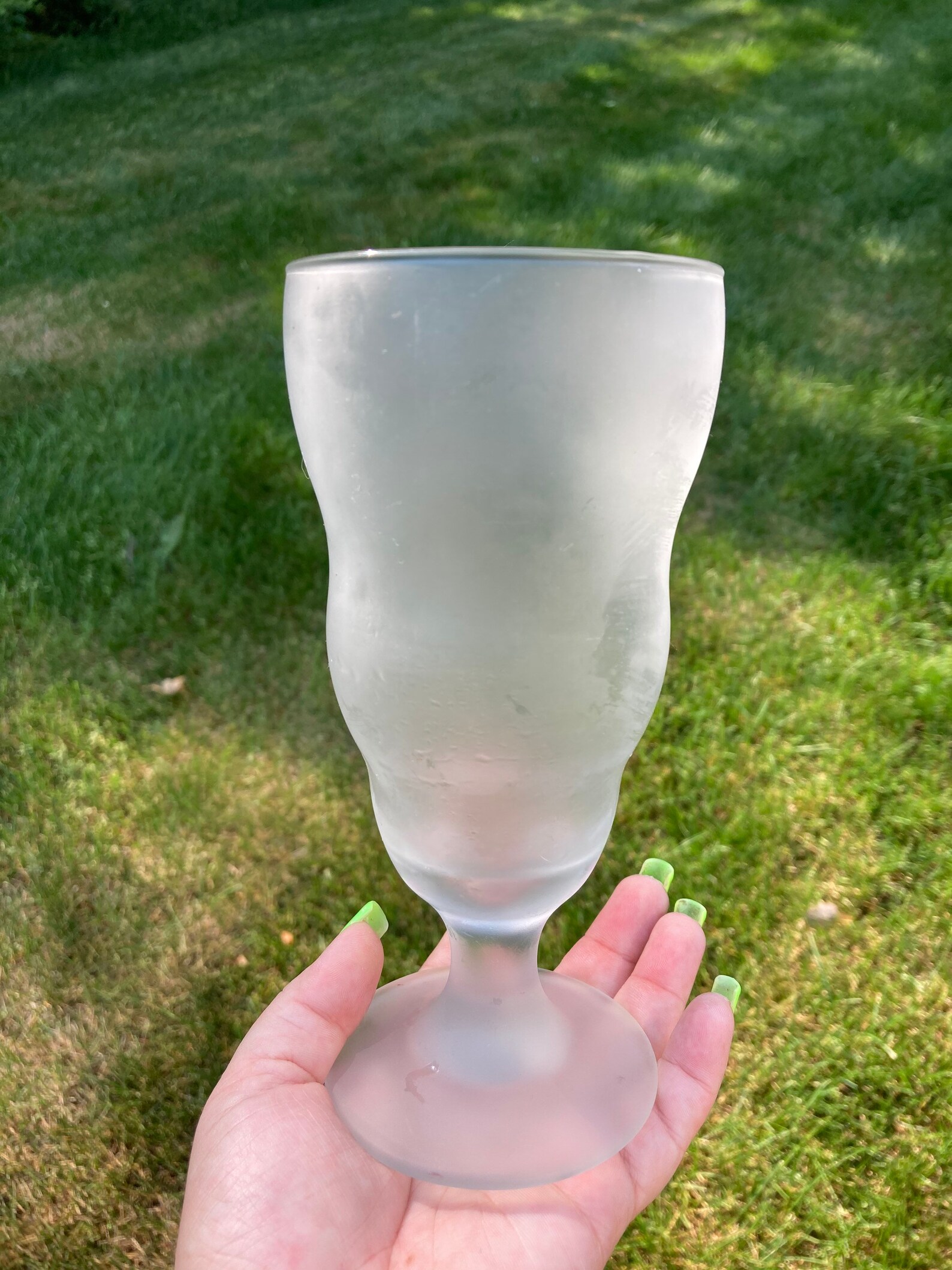 Pastel Frosted Sundae Glasses - Midcentury Vintage Glass Parfait Dish ...