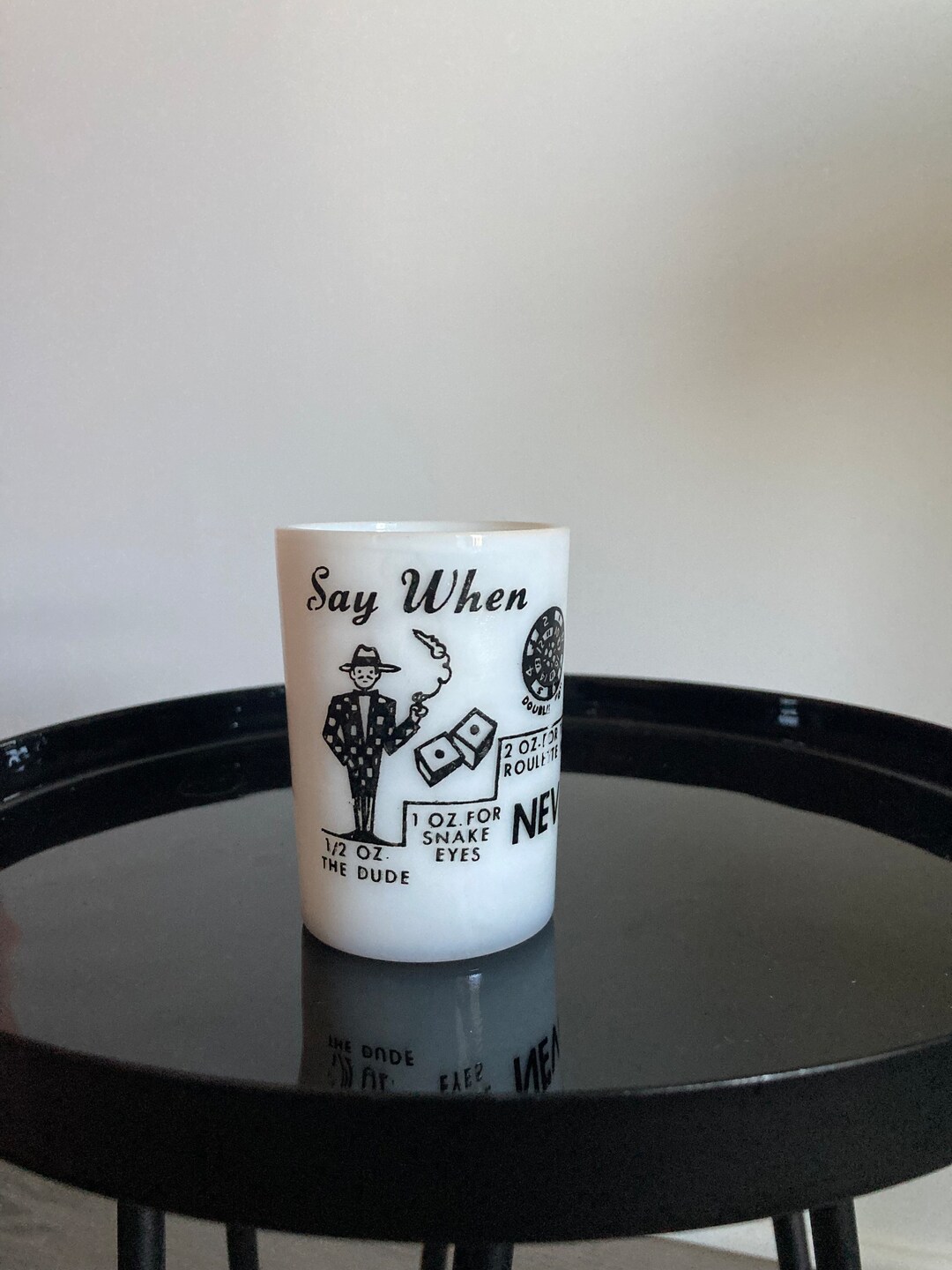 Vintage Nevada Shot Glass 4 Oz Bar Jigger Glass Novelty Shot Glass Vintage Milk Glass Vintage