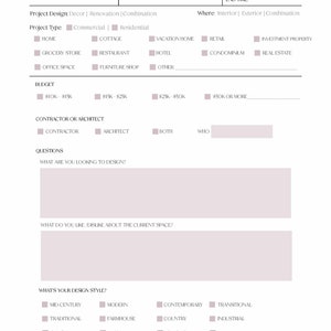 INSTANT DOWNLOAD Client Consultation Template, Editable, Small Business ...