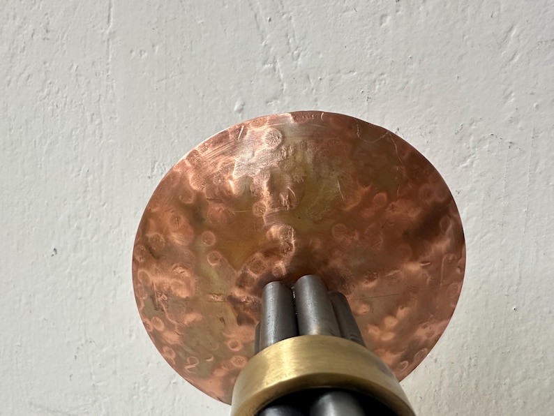 Vintage Twisted Mixed Metal Brutalist Hand Forged Silver Copper Brass ...