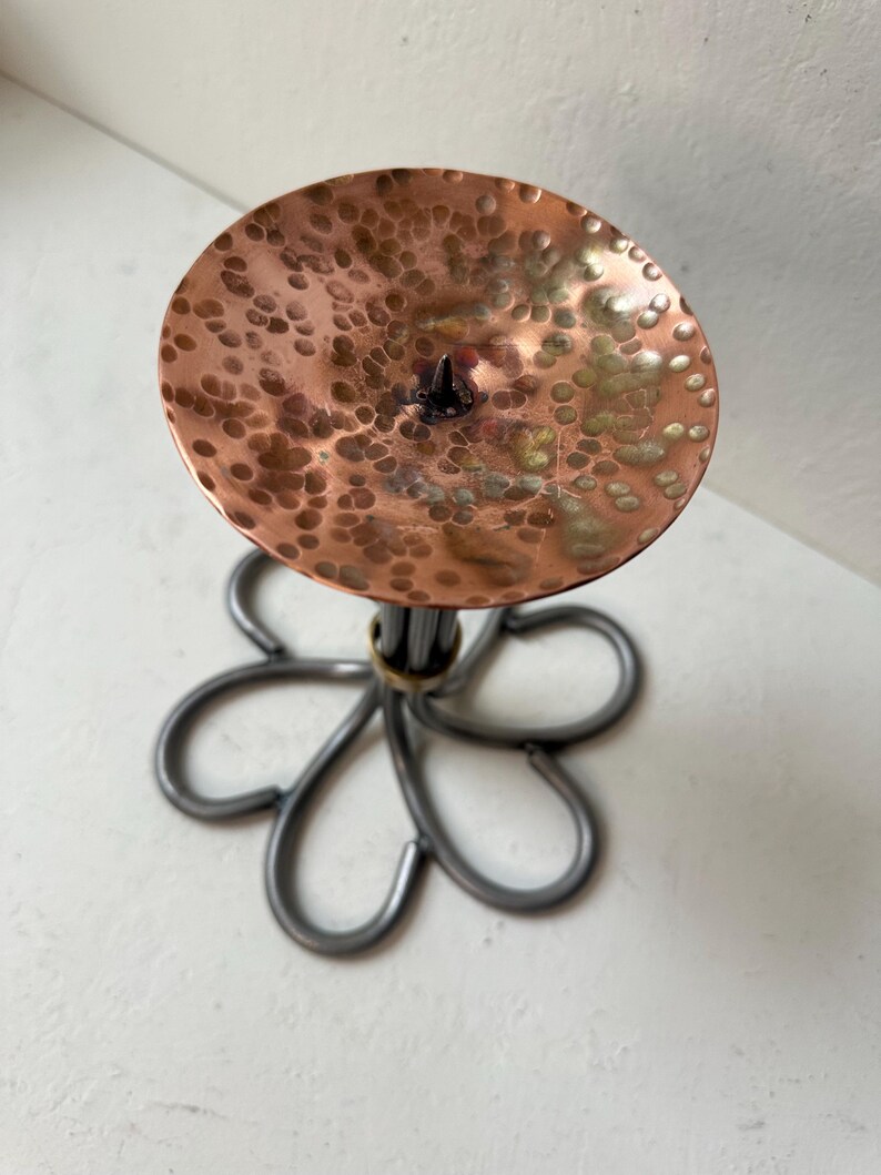 Vintage Twisted Mixed Metal Brutalist Hand Forged Silver Copper Brass ...