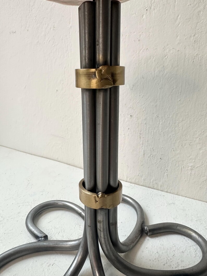 Vintage Twisted Mixed Metal Brutalist Hand Forged Silver Copper Brass ...