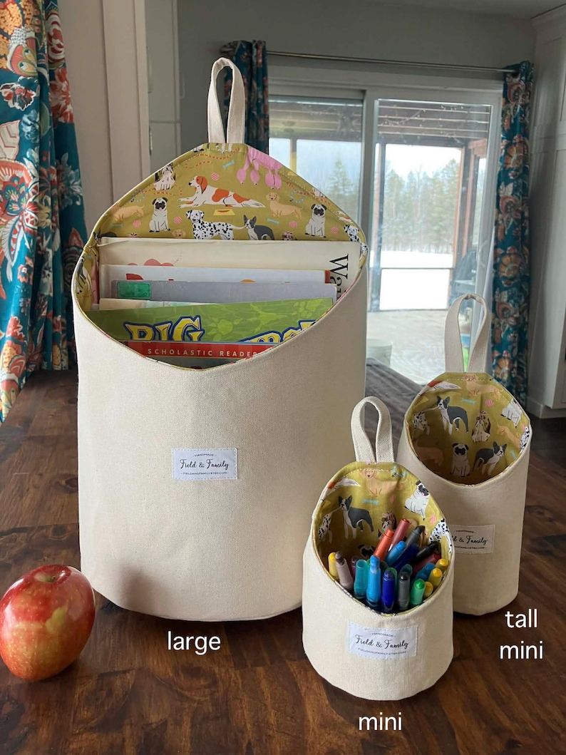 Handmade Hanging Storage Pod: Canvas Bin, Custom Basket Lining - Etsy