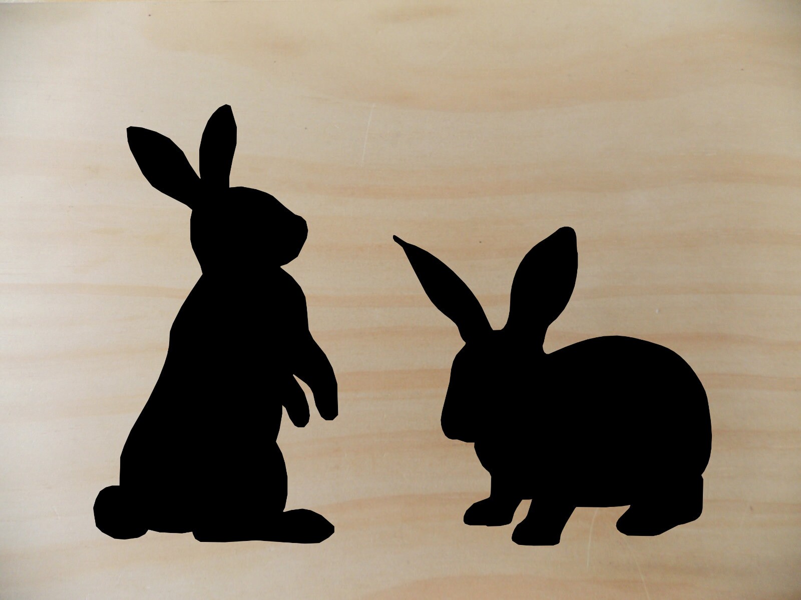 Bunny Vinyl Decals: Easter Decor, Black & White Rabbit Stickers (set of ...