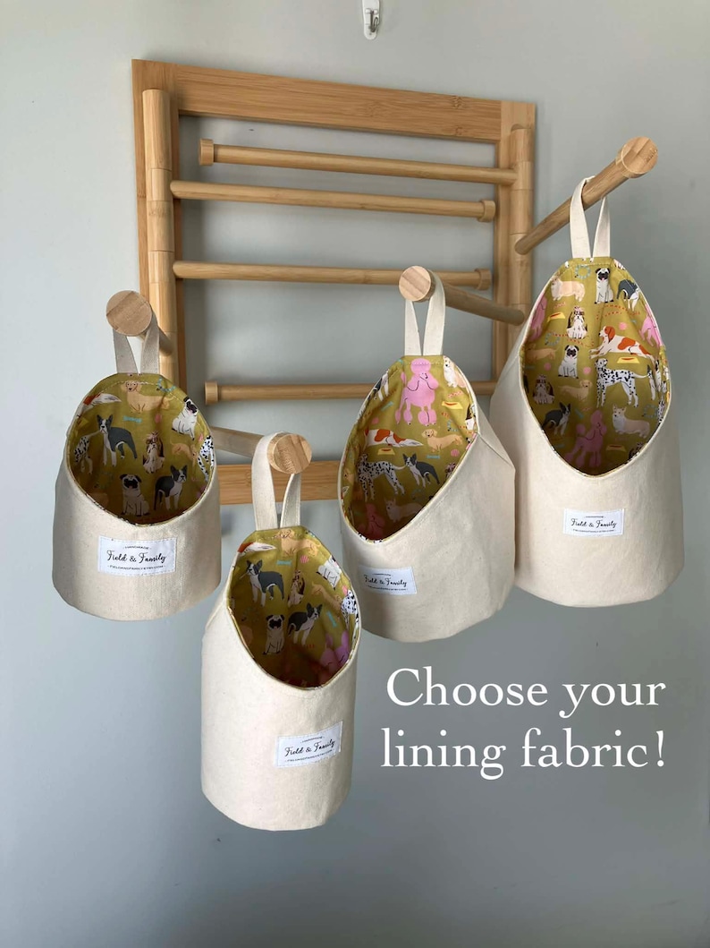 Handmade Hanging Storage Pod: Canvas Bin, Custom Basket Lining - Etsy