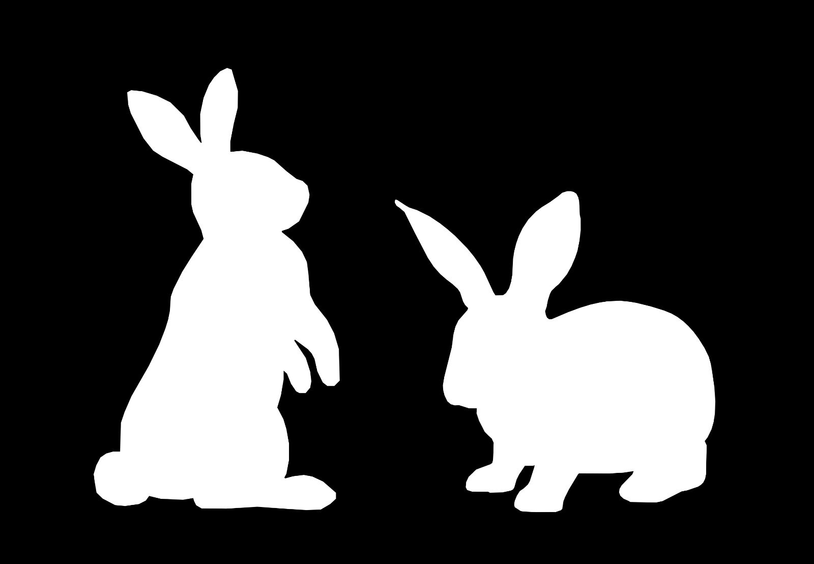 Rabbit, Bunny Vinyl Decals, Black, White, Easter Decals, Bunnies ...
