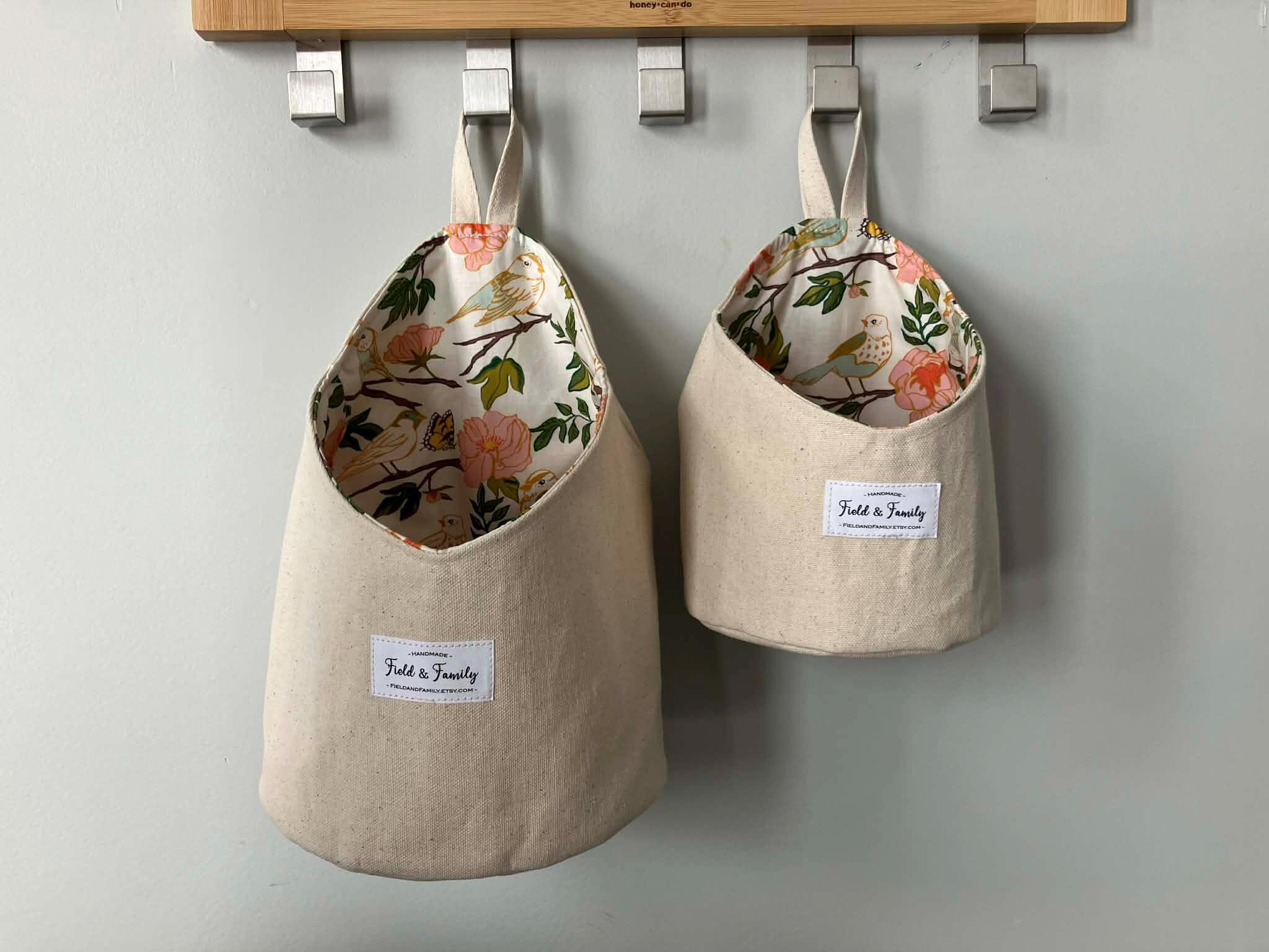 Handmade Hanging Storage Pod: Canvas Hanging Bin - Etsy
