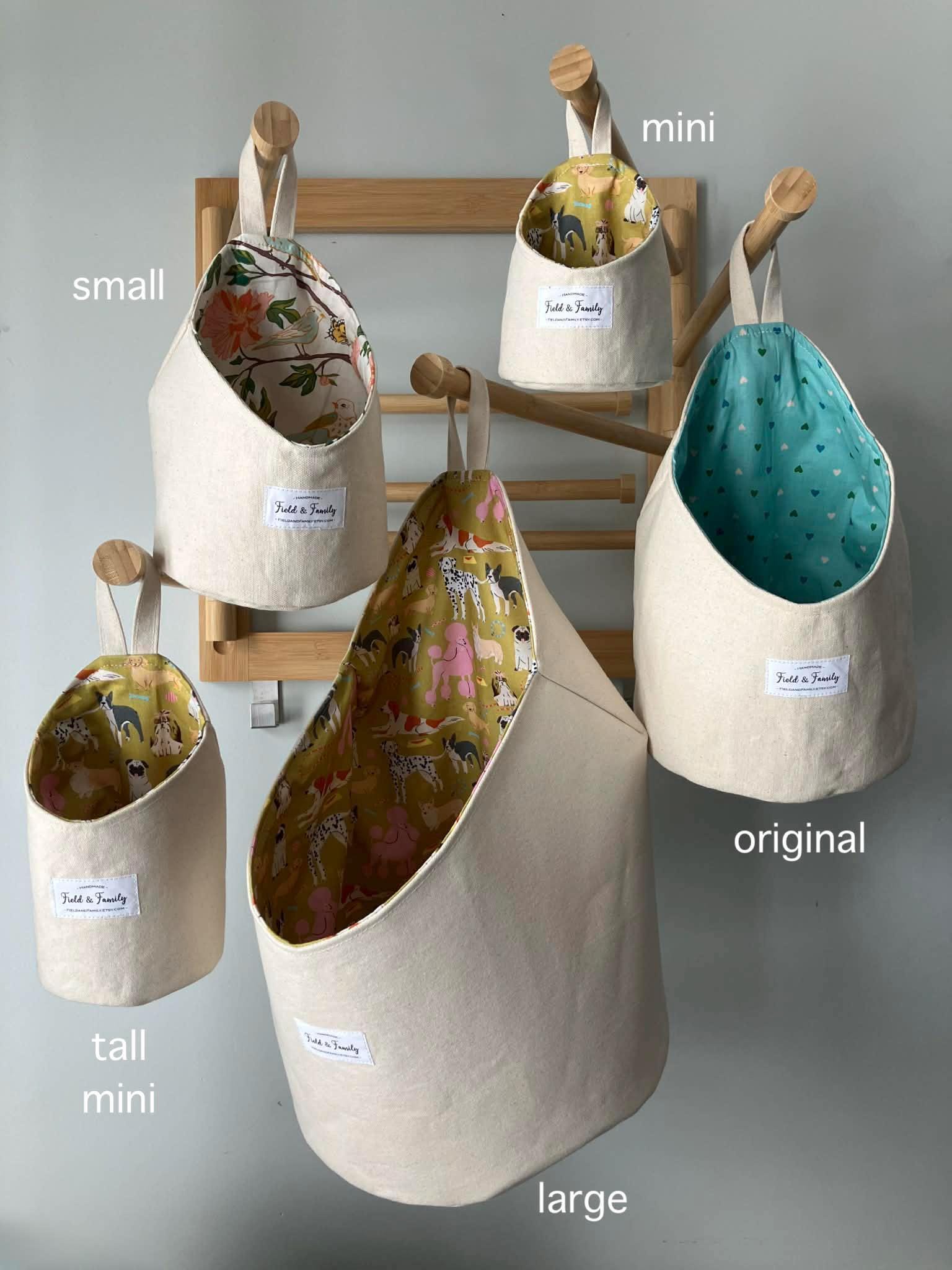 Handmade Hanging Storage Pod: Canvas Bin, Custom Basket Lining - Etsy
