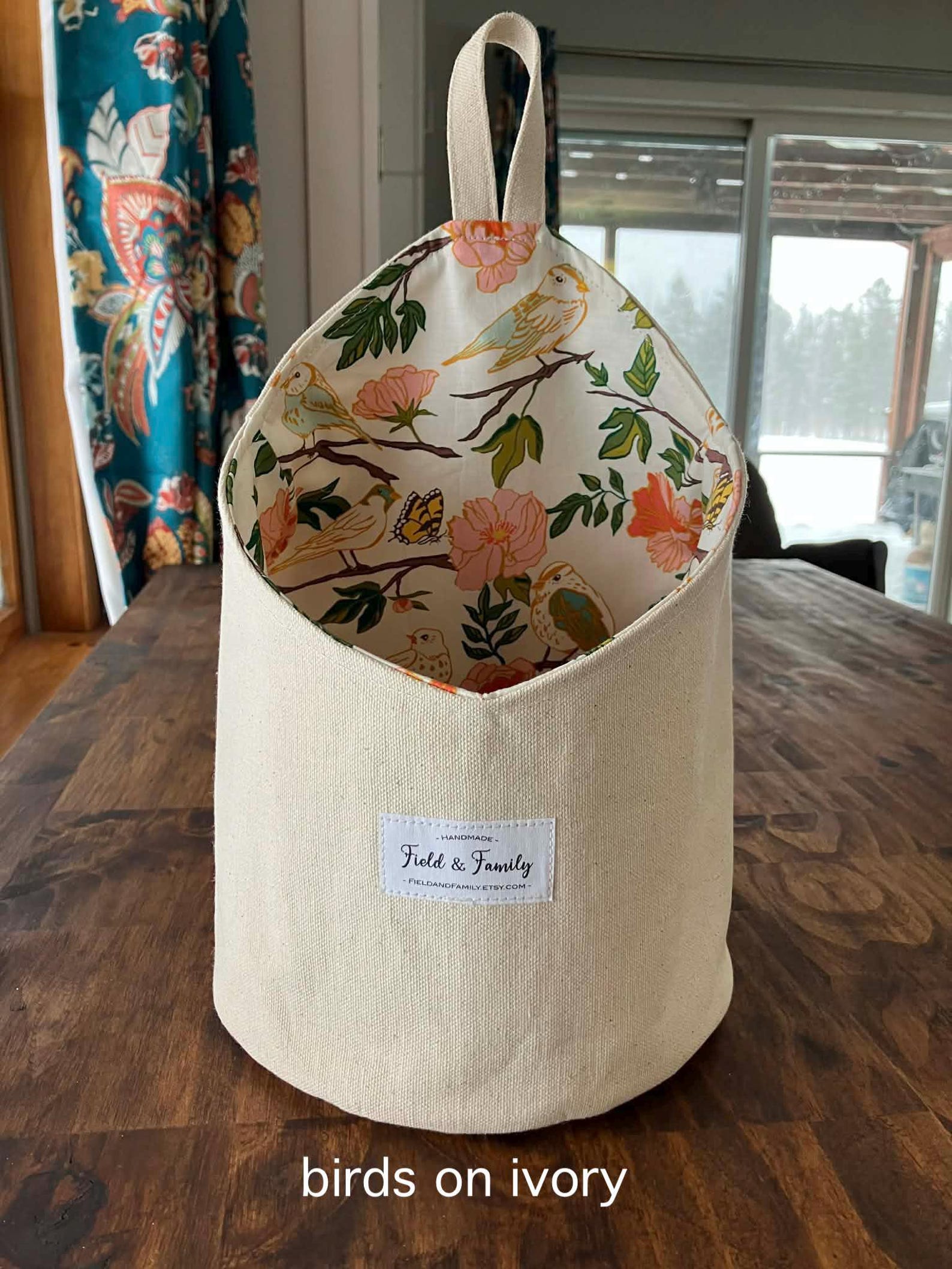 Handmade Hanging Storage Pod: Canvas Bin, Custom Basket Lining - Etsy
