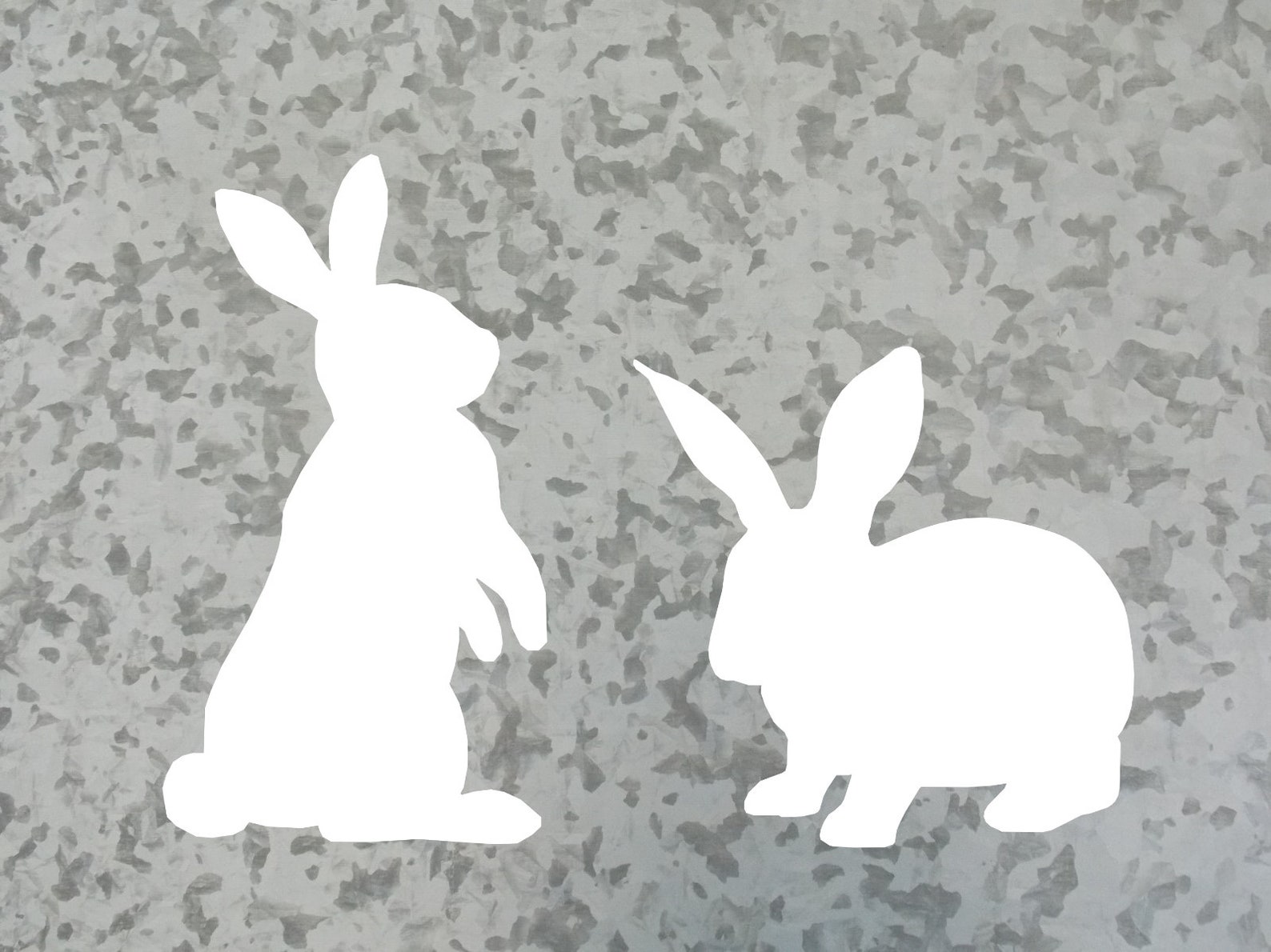 Bunny Vinyl Decals: Easter Decor, Black & White Rabbit Stickers (set of ...