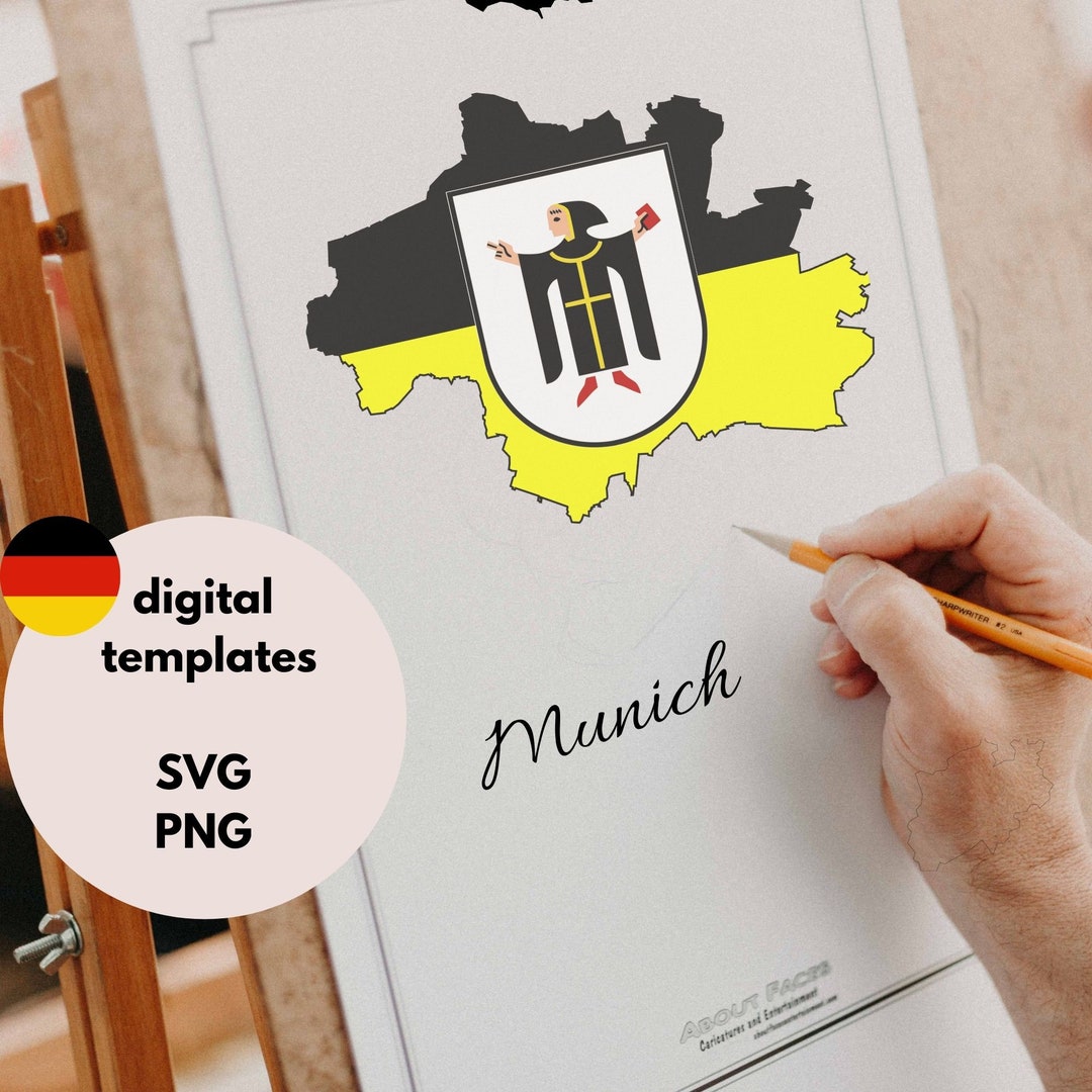 City of Munich Map Outline Digital Template SVG PNG - Etsy