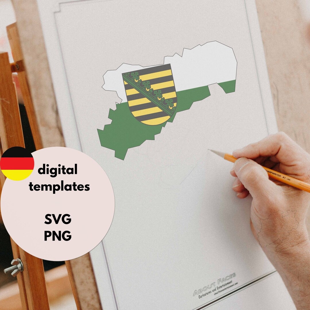 Saxony | Map Outline - Digital Template SVG | PNG - Etsy