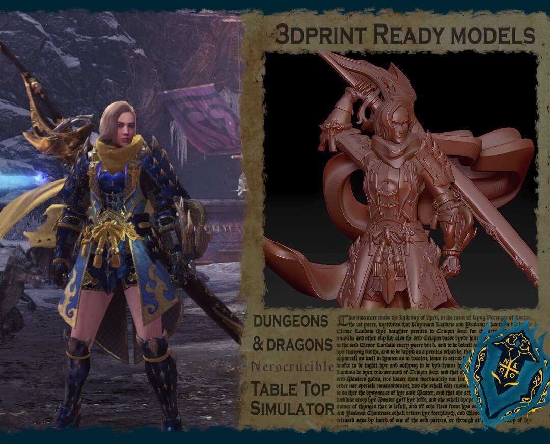 Dnd TTS 3D Character Model/ STL Files Print Ready File - Etsy