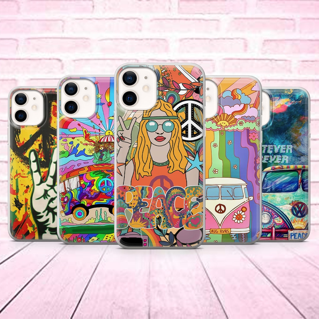 Retro Hippie Phone Case Peace and Love Bohemian Cover Fit for iPhone 11 ...