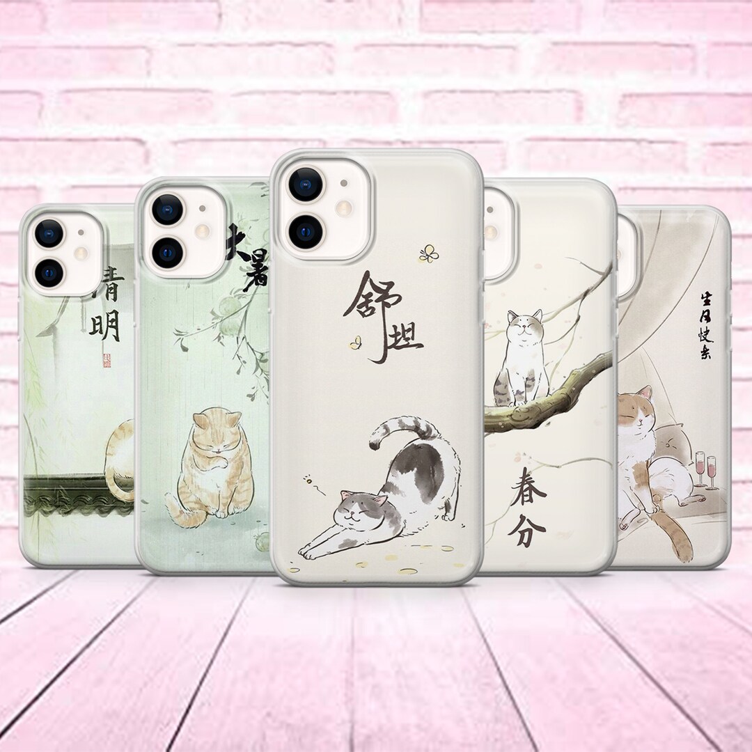Japanese Cat Phone Case Asian Cats Cover Fit for iPhone 13, 12, 11 Pro ...