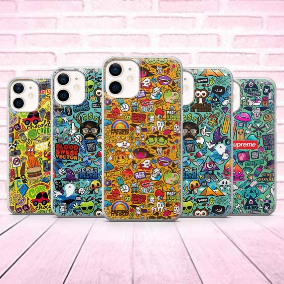 Sticker Bomb Abstract Phone Case Collage Artsy Cover Fit for - Etsy