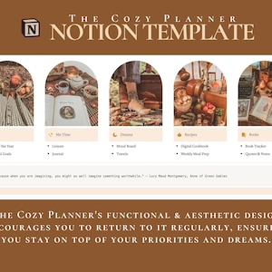 Notion Cozy Planner | Aesthetic Notion Template: Organise, Dream ...