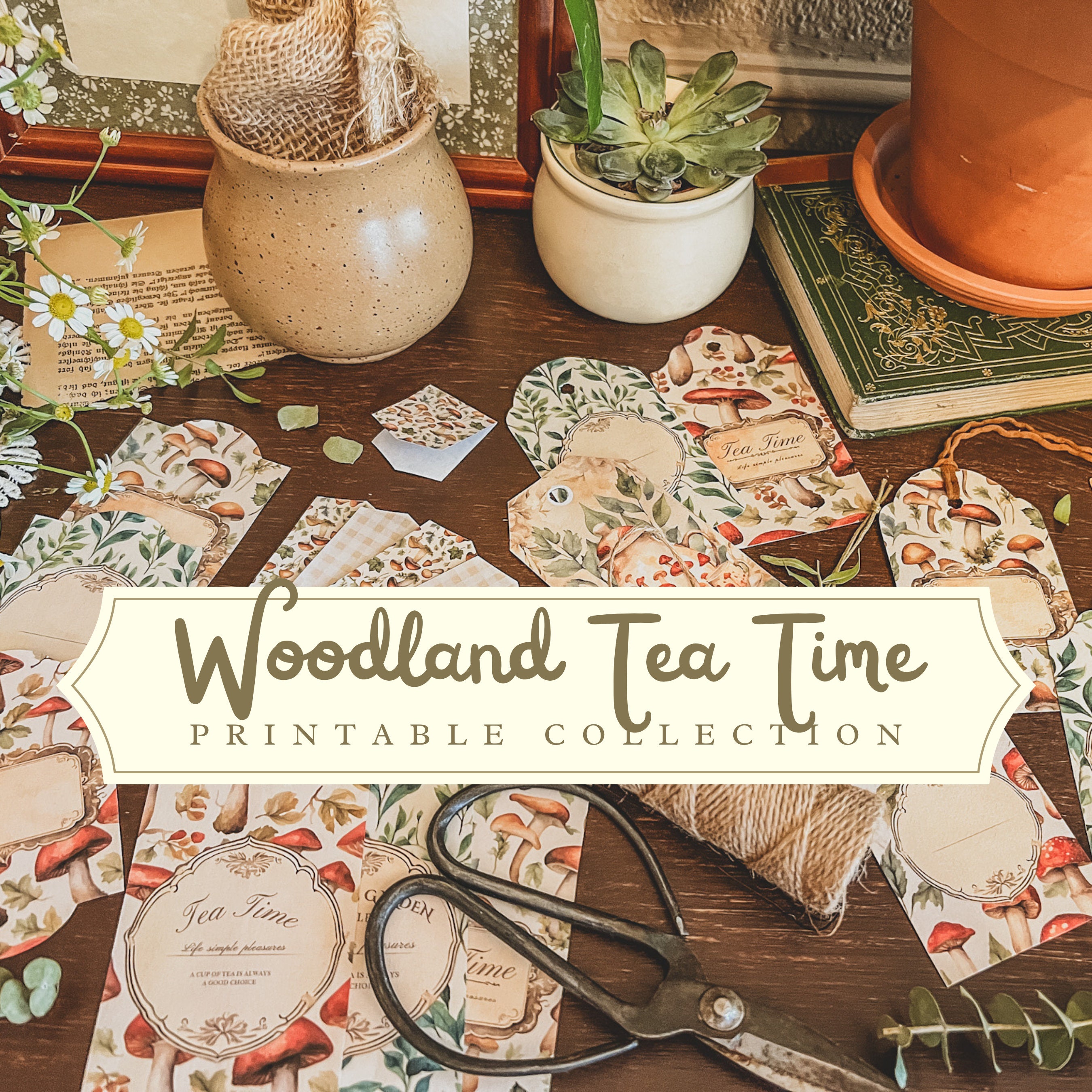 Vintage Printable Teatime Stationery: Labels, Tags, Cake Garlands ...