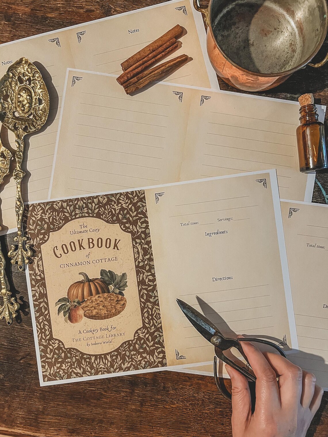 Printable Vintage Cozy Recipe Pages | Easy DIY Cookbook, Cottagecore ...